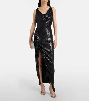 Rene Caovilla Crystal-embellished Satin Heeled Sandals