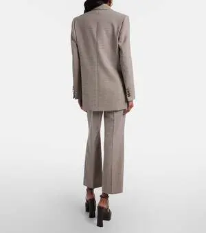 Etro Checked Wool-blend Cropped Flared Pants