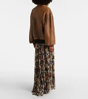 Khaite Sandor Shearling-trimmed Leather Jacket - Brown