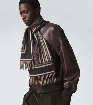 Loewe Anagram Wool And Cashmere Jacquard Scarf