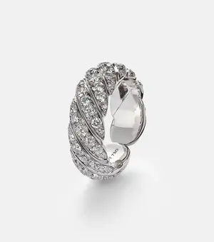 David Yurman Sculpted Cable 18kt White Gold And Diamond Ring - Silver