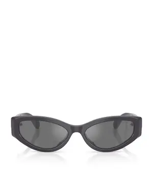 SWAROVSKI Cat Eye Sunglasses With Crystal Embellishments - Grey