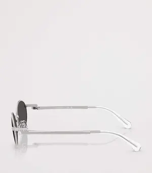 SWAROVSKI Oval Embellished Sunglasses - Silver