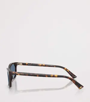 JIMMY CHOO Tortoiseshell Rectangular Sunglasses - Brown