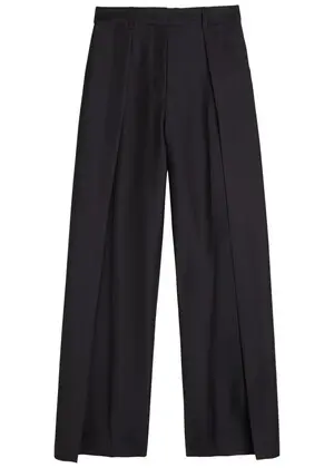 HEIRLOME Split Wide-leg Wool-blend Trousers