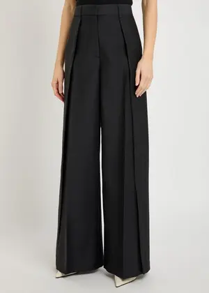 HEIRLOME Split Wide-leg Wool-blend Trousers