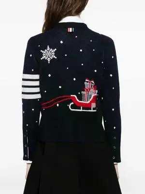 Thom Browne Reindeer Intarsia Jacquard Cardigan