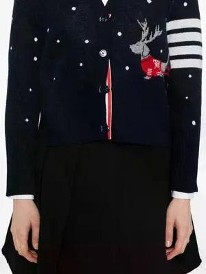 Thom Browne Reindeer Intarsia Jacquard Cardigan
