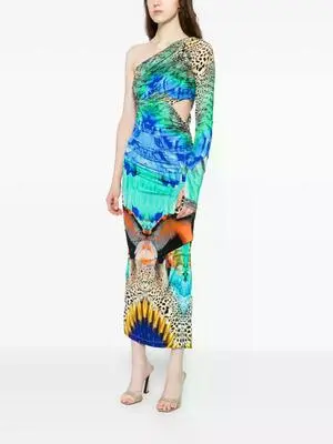 Camilla Graphic-print One-shoulder Dress