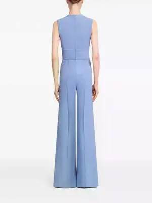 Elie Saab Sleeveless Lace-up Wide Leg Jumpsuit