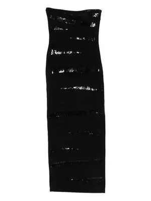 Herve Leger Chiara Gown Sequin-embellished Strapless Midi Dress - Black