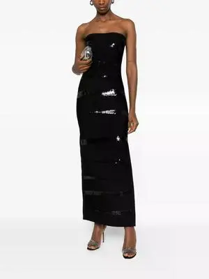 Herve Leger Chiara Gown Sequin-embellished Strapless Midi Dress