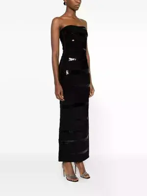 Herve Leger Chiara Gown Sequin-embellished Strapless Midi Dress