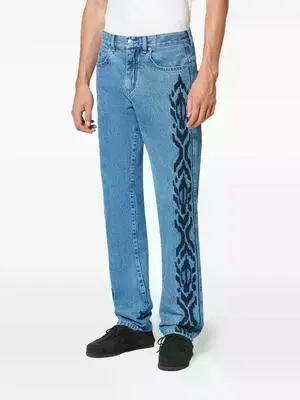 MARANT Embellished Straight Leg Jeans - Blue