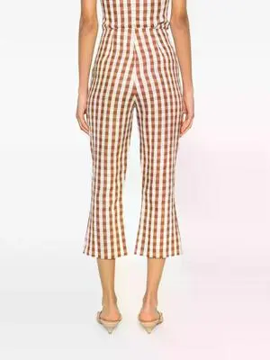 Faithfull The Brand Gingham Pattern Cropped Trousers - Brown