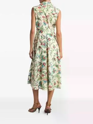 Etro Sleeveless Floral Print Midi Dress