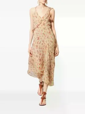 MARANT ETOILE Luxie Floral Midi Dress - Neutrals
