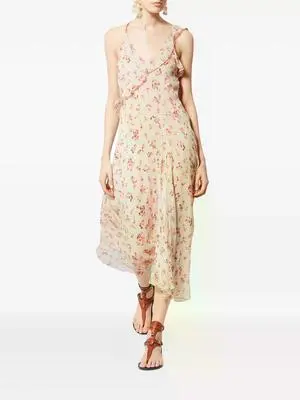 MARANT ETOILE Luxie Floral Midi Dress - Neutrals
