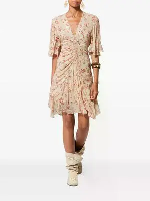 MARANT ETOILE Vivienne Floral Midi Dress - Neutrals