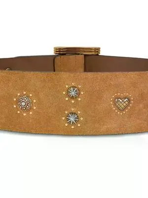 Etro Studded Suede Belt - Neutrals