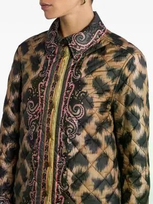 Etro Quilted Animal Print Shirt Jacket