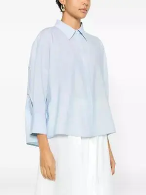 Fabiana Filippi Light Cotton Shirt With Classic Collar - Blue