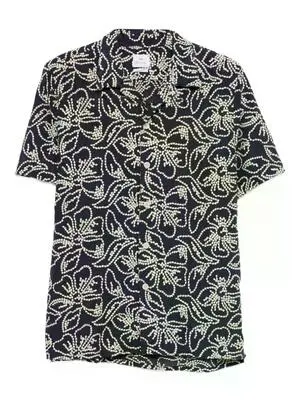 Paul Smith Floral-embroidery Shirt - Blue
