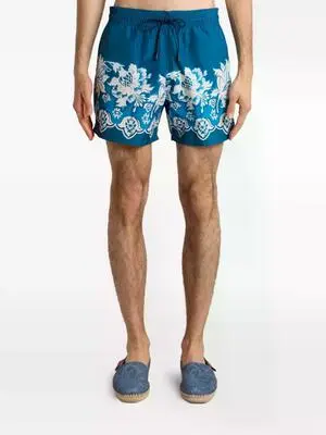 Etro Floral-print Swimsuit - Blue