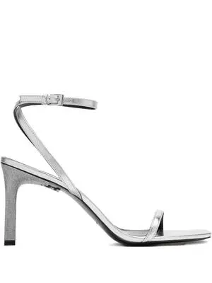 Tory Burch Metallic Leather Pavé-embellished Ankle Strap Heeled Sandals