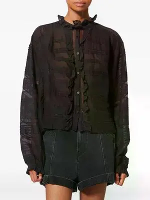 MARANT ETOILE Ruffled Lace Trim Shirt