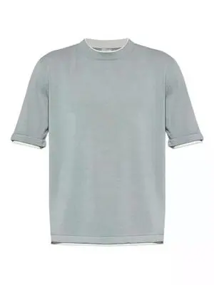 Eleventy Ribbed-knit T-shirt - Grey