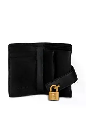 Balmain Padlock Leather Wallet - Black