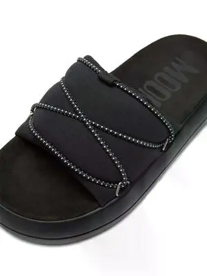Moon Boot Icon Lace-up Slides - Black
