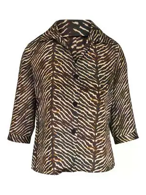 PETER COHEN Zebra Print Blouse - Brown