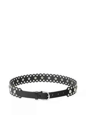 Isabel Marant Étoile Zalla Scalloped Studded Leather Belt - Black