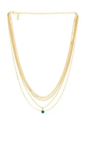 Ettika Layered Necklace With Jade Crystal Pendant