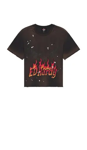 Ed Hardy By Appointment Only Eagle Flame Cropped Boxy Tee In . Also