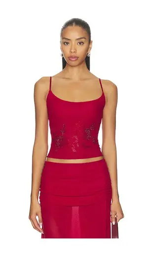 TIGER MIST Octavia Embellished Mesh Top