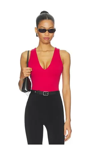 Good American Good American Sculpting Deep V Bodysuit Red