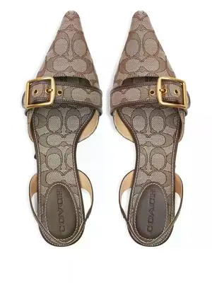 COACH Monogram-jacquard Slingback Sandals