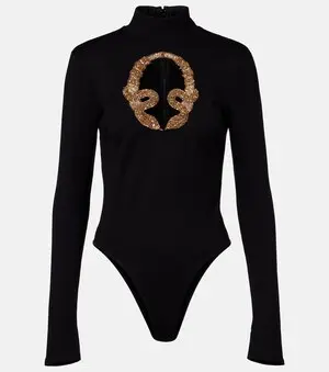 Roberto Cavalli Embellished Bodysuit - Black