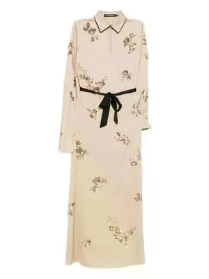 Karl Lagerfeld Sequined Floral Maxi Dress - Neutrals