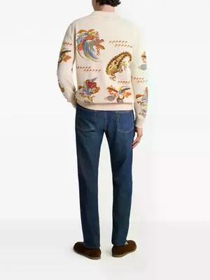 Etro Jacquard Polo Sweater - Neutrals