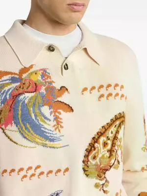 Etro Jacquard Polo Sweater - Neutrals