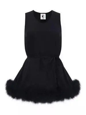 Sleeper Bisou Bisou Feather Trimmed Top - Black