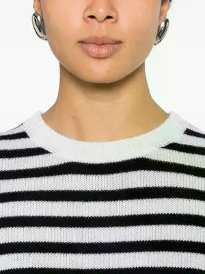 ALLUDE Striped Knit Sweater