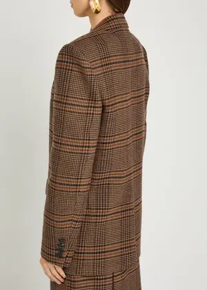 Saint Laurent Houndstooth Wool Blazer