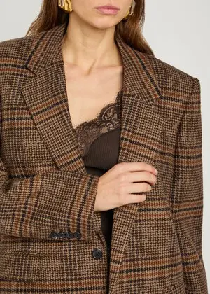 Saint Laurent Houndstooth Wool Blazer