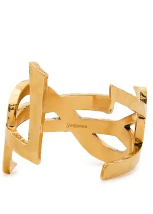 Saint Laurent Cassandra Logo Cuff - Gold