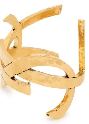 Saint Laurent Cassandra Logo Cuff - Gold